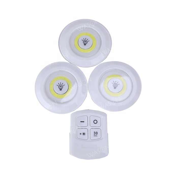3pack Bright Puck Lights with Remote Control - LED Efficiency