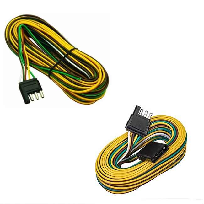Auto 4-Way Flat Wishbone-Style Trailer Wire Harness Kit