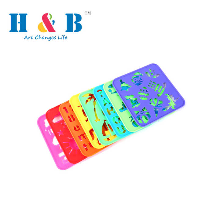 Colour Drawing Plastic Letter Stencil Ruler - HB-PR06