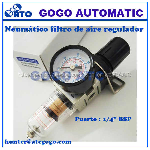 GOGO compresor filtro de aire regulador 1/4 pulgada SMC unidad de tratamiento de aire de drenaje ...