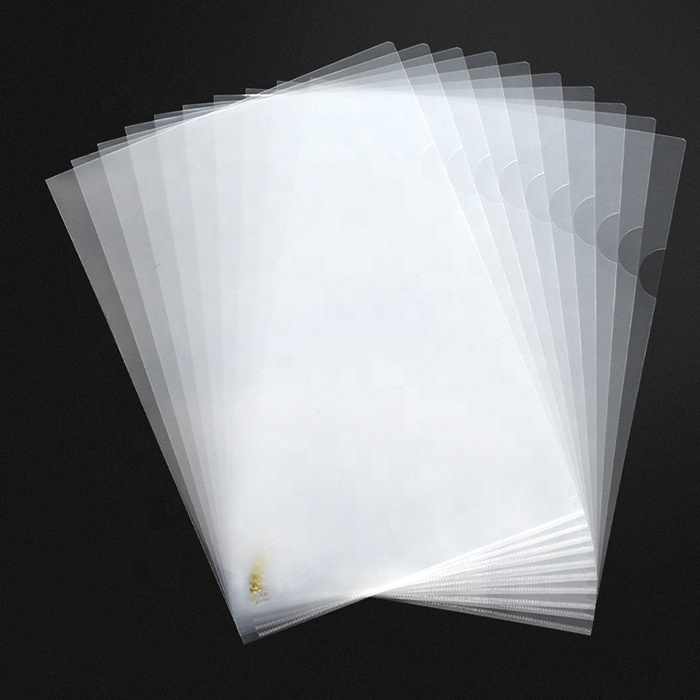 Top grade customized a4 size transparent sheet L shape office filing ...