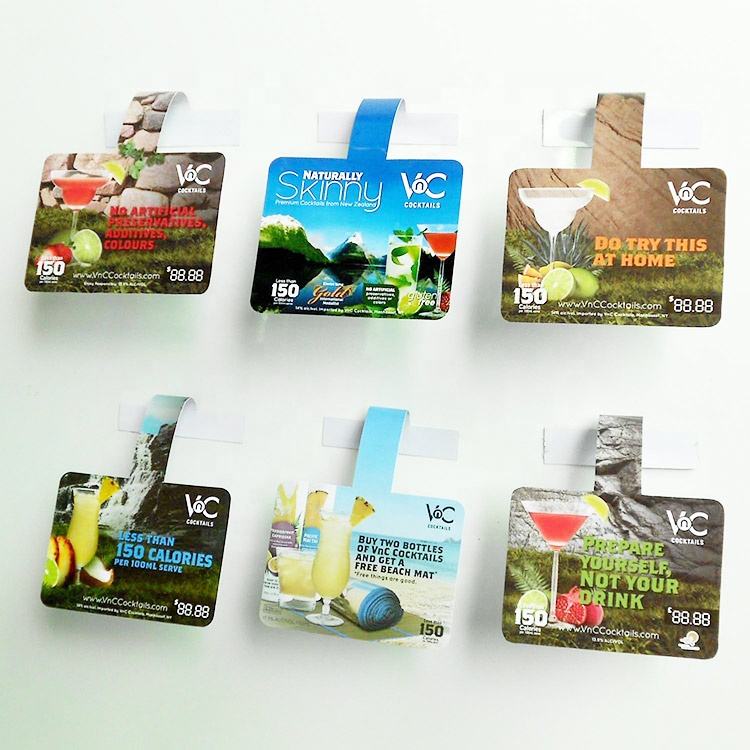 Custom PVC Shelf Talkers for Supermarket Cocktails Promotion