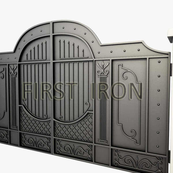 Home villa main entrance gate electric automatic swing wrought iron ...