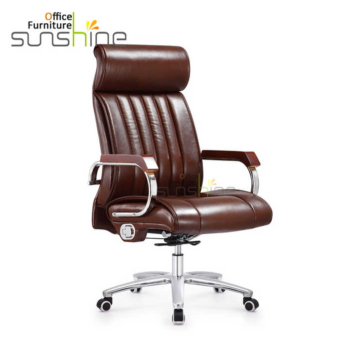 Ergonomic High Back Chair - Luxury Leather Executive Office