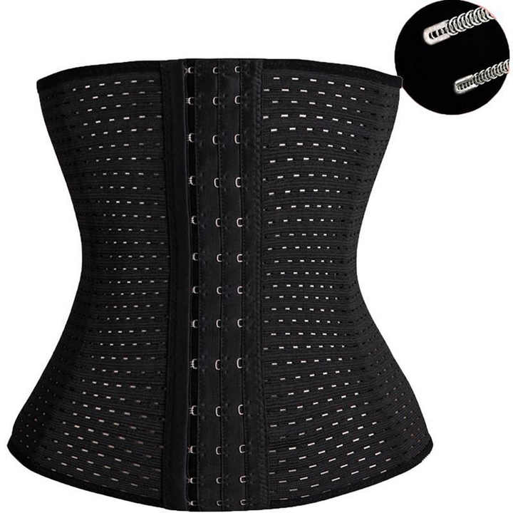 Mesh Waist Trainer Belt with Skeletons Belly Fat Burner Belt for Women