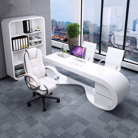 Durable white and gold colors boss office furniture acrylic solid ...