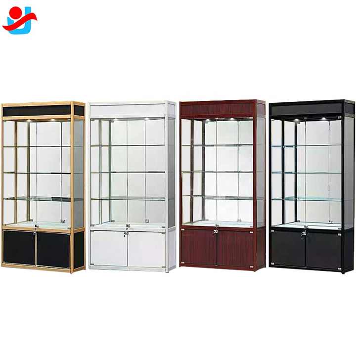 Mirror Back Glass Jewelry Display Cabinet - Elegant & Secure