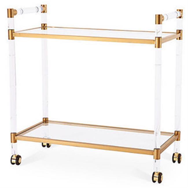 Luxury Tea Trolley - Gold Metal 3-Tier Hotel Cart