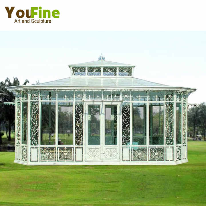 Garden Use Wrought Iron Pavilion - Elegant Metal Gazebo