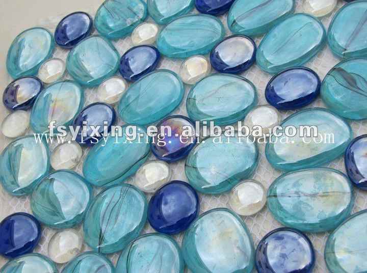 PG05 Various size multi color decorative glass pebbles garden paving ...