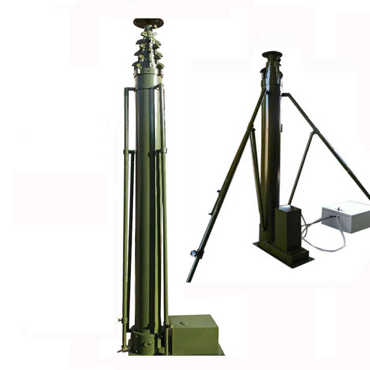 18m Electric Winch Screw Telescopic Mast for Telecommunication Tower