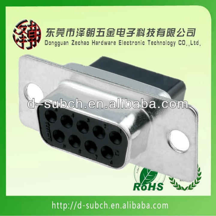9 Pin Female High Density Crimp D-Sub Connector - ROHS Certified ...