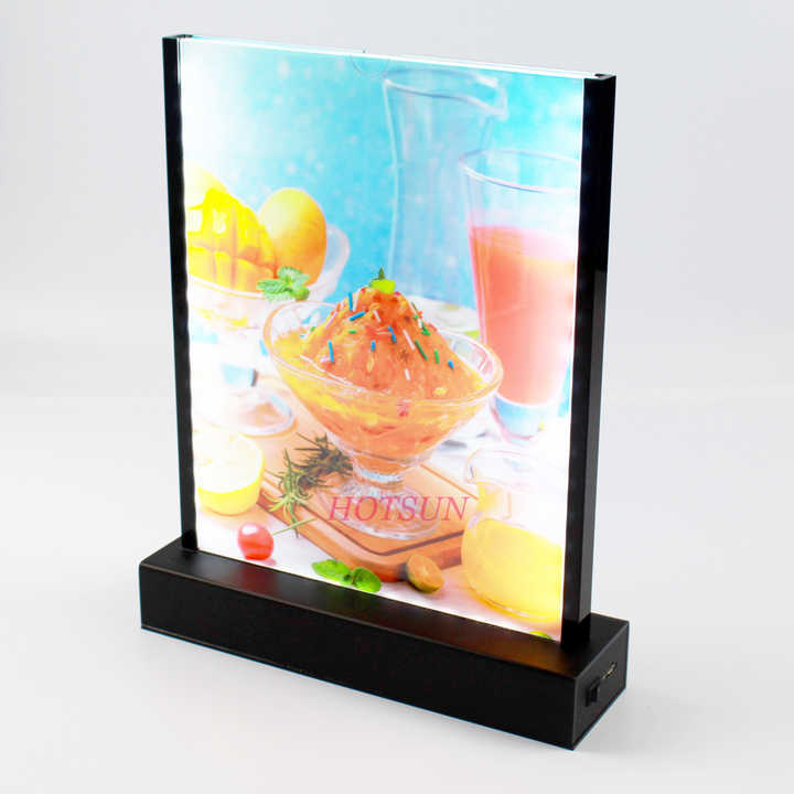 Light up Cocktail Menu Holder - LED Acrylic Table Tent
