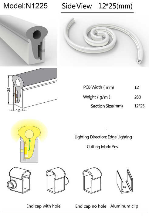 US-N1225 Waterproof Outdoor Silicone Cover Flexible LED Neon Tubing ...
