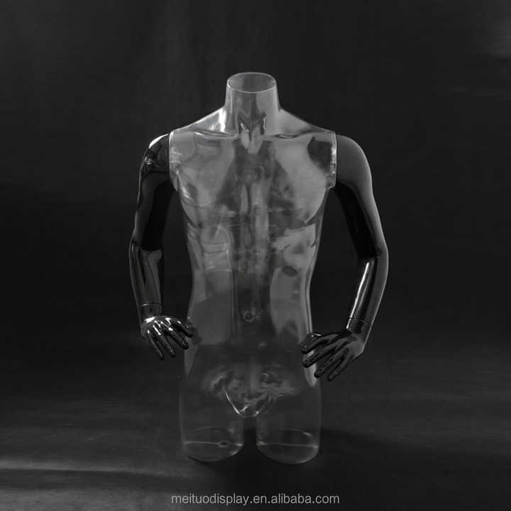 high quality clothes display men suits clear plastic transparent torso ...