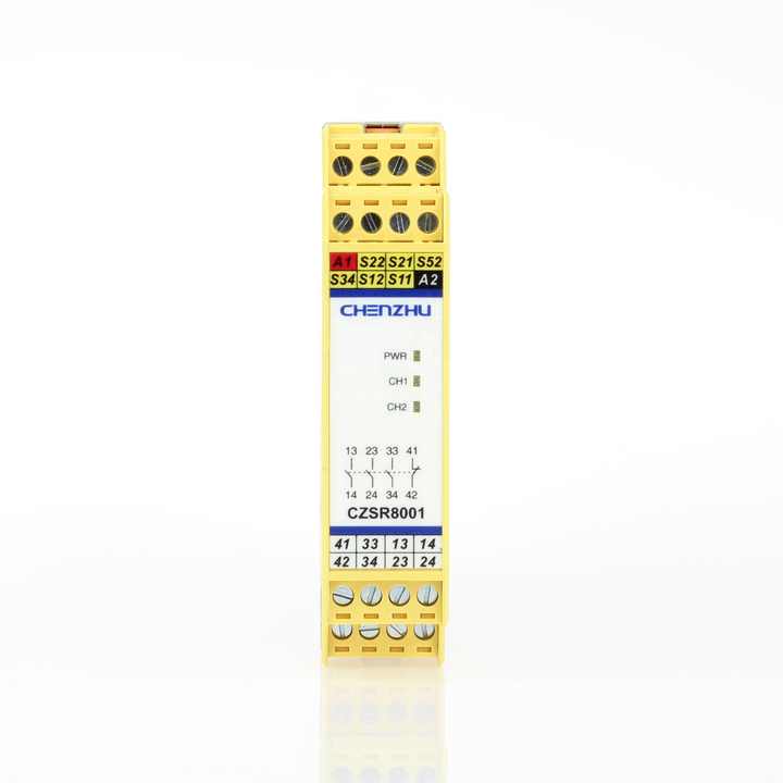 CZSR8001-3A1B TUV SIL3 Ple Cat4 安全继电器用于紧急停机按钮或安全门 CHENZHU DO Signal ...