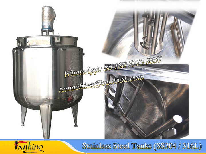 1000 Liter SS316 Jacketed Mixing Tank - Vacuum Homogenizing
