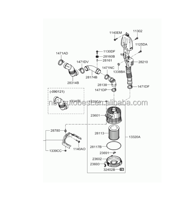 ALTATEC Air Intake Hose for Cooling System - Inlet Air Temp Sensor ...