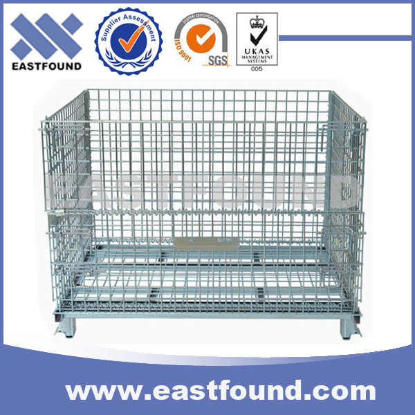 Metal Pallet Stackable Storage Cage - Heavy Duty Wire Container