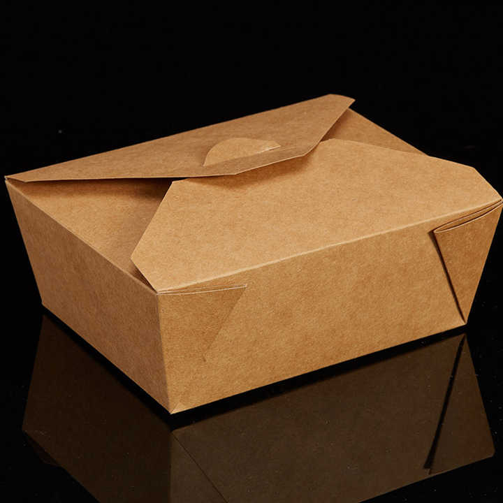 Eco-friendly Kraft Paper Food Containers - Foldable & Recycled