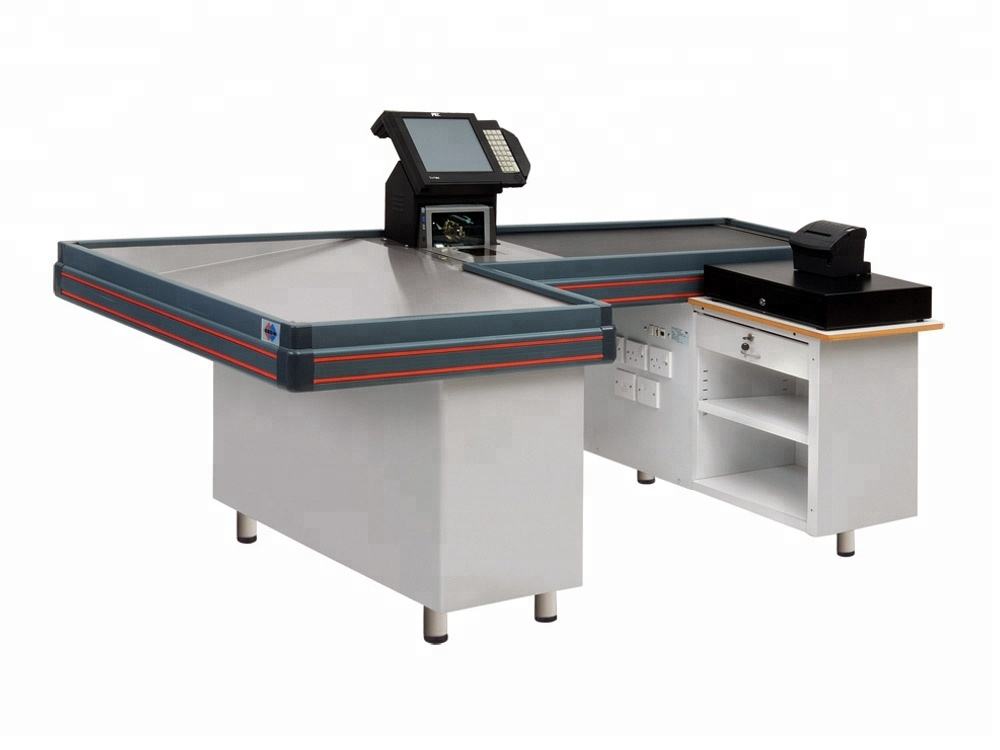 Cashier Counter with Conveyor Belt - Efficient Supermarket Design