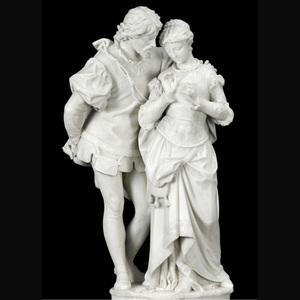 Marble Love Couple Statues - Elegant Outdoor Decor Solutions