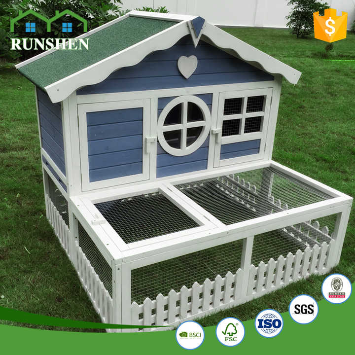 Modern Wooden Rabbit Hutches Two Story Rabbit Hutch With Run Yard ...