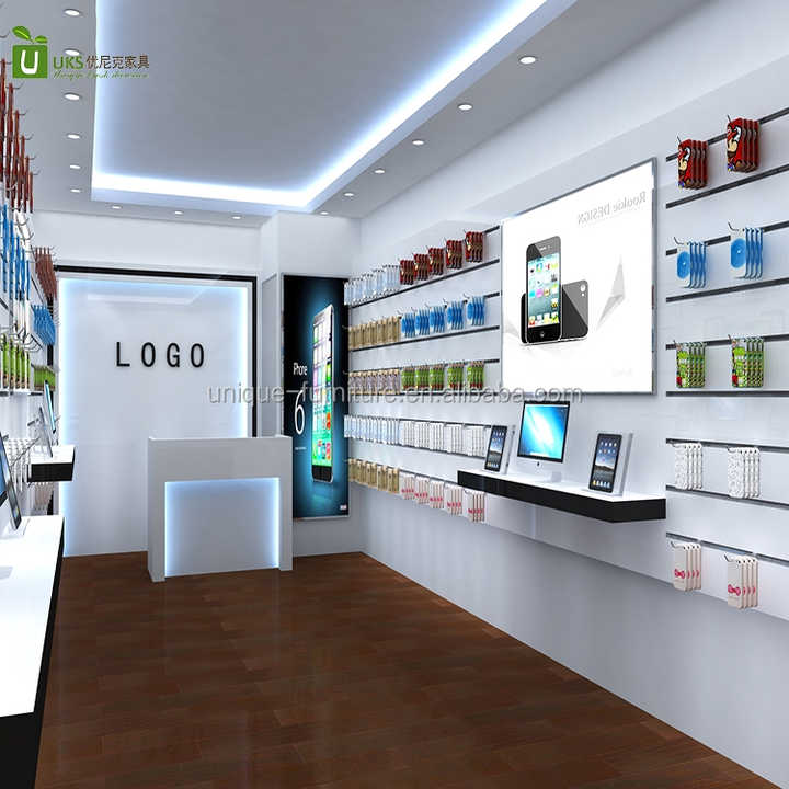 Shop Our Wooden Electronic Display Design with Cell Phone Counter