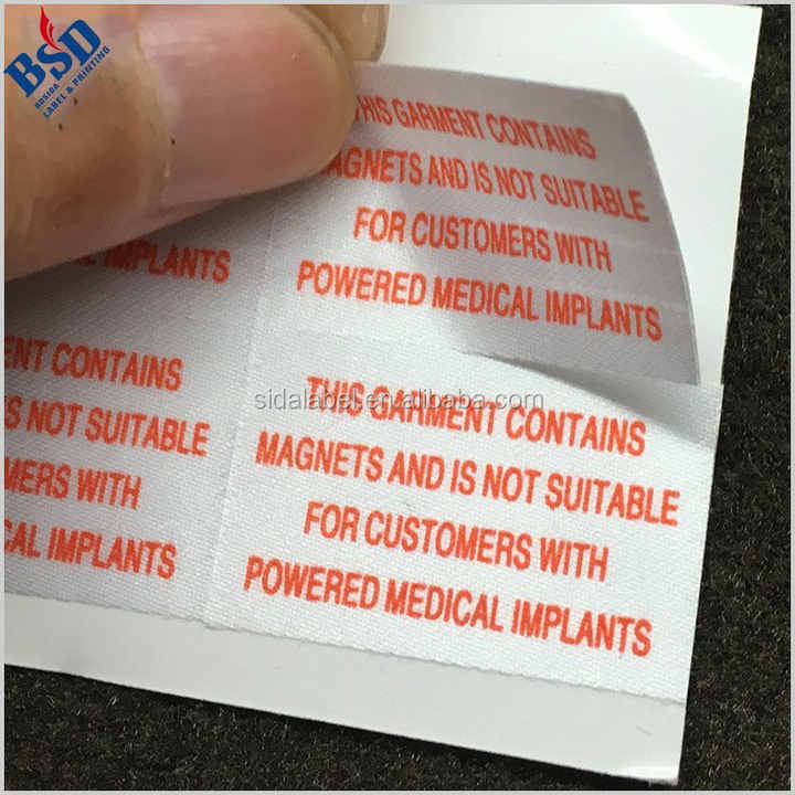 Custom Self Adhesive Fabric Sticker Labels - Satin Adhesive for Clothes