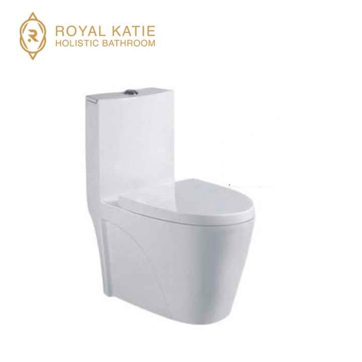 Bathroom Siphon Flushing WC Set Bowl - Two Piece Toilet