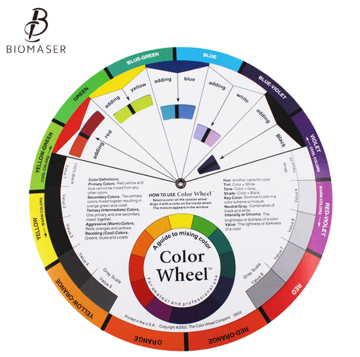 6 Point Color Wheel - Professional Guide for Makeup Mixing