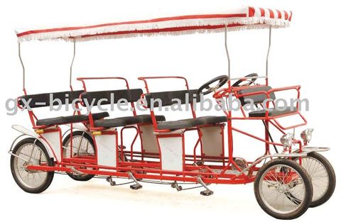 Yellow Surrey Bike Quadricycle - Durable Steel Frame, Perfect for ...