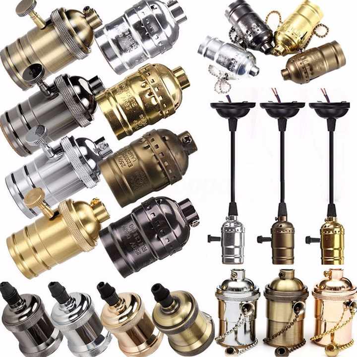 E27 Vintage Retro Edison Bulb Socket Adapter Ceiling Pendant Light Lamp ...