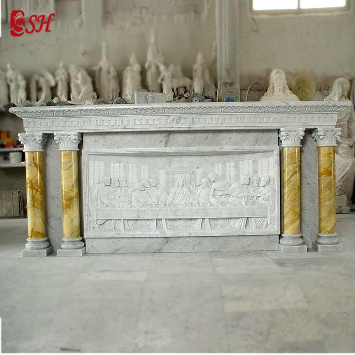 Custom Stone Religious Altar - Hand Carved Marble Temple