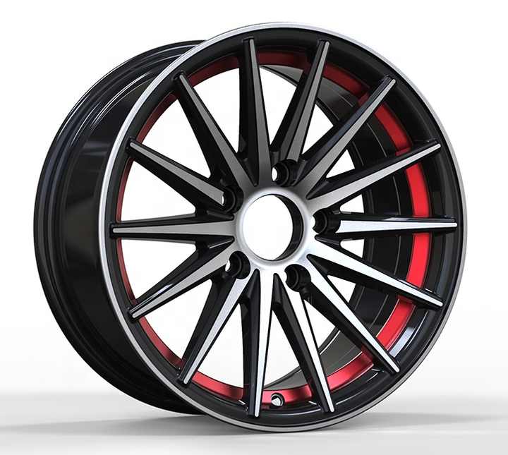 13/14/15 inch multi spoke black red line alloy car wheels| Alibaba.com