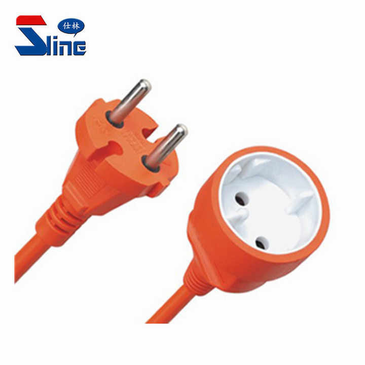 Sline Euro 2 Pin Plug CEE7/16 - Reliable Power Extension