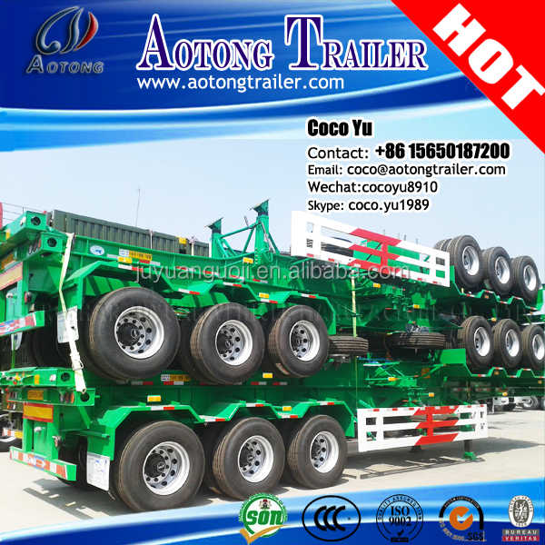 2/3 ejes esquelético puerto 20ft/40ft marco esqueleto contenedor semirremolque chasis con ...