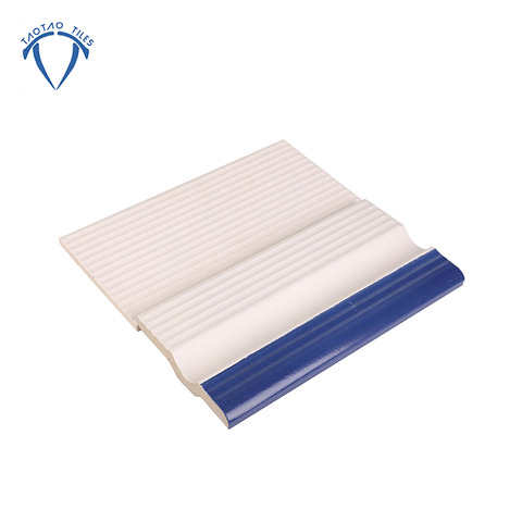 Non slip swimming pool tiles 244x56 mm ceramic edge border tiles ...