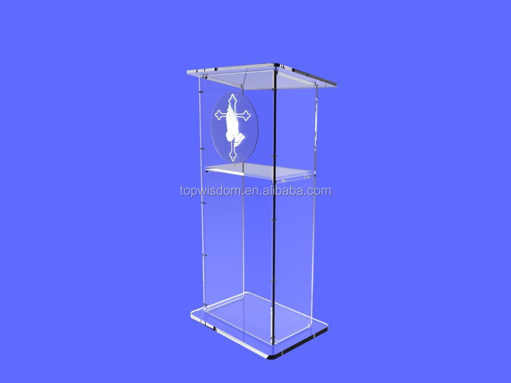 Modern Glass Pulpit - Clear Acrylic Design, 12mm Thick