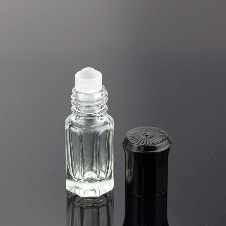 Glitter Octagonal Glass Bottle - 3ml Perfume Oil Roll On