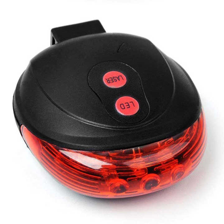 3 LED 2 Laser Road Indicator Night Sport Warning Back Bike Light ...
