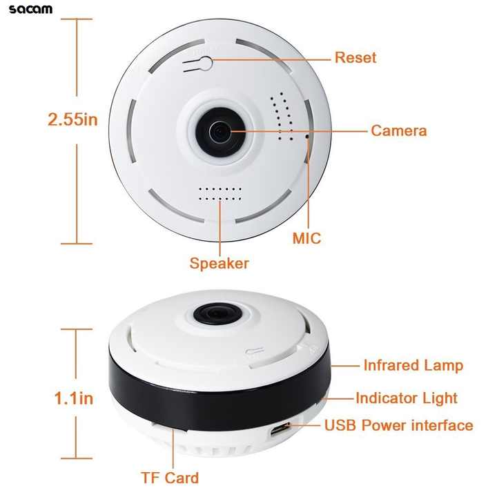 2MP Fisheye IP Camera - Panoramic Security with Night Vision