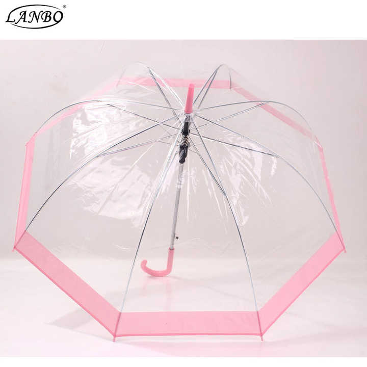 Transparent Clear PVC Umbrella - Creative Bird Cage Design