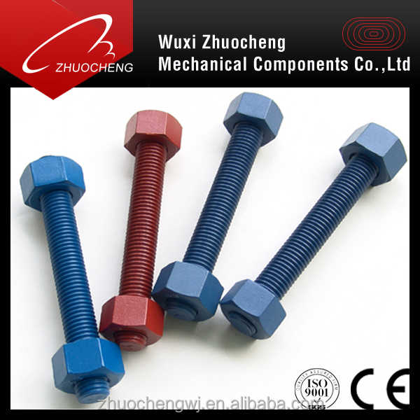 PTFE Xylan Fluoropolymer Coated Threaded Rod Grade B7 Stud Bolt ASTM ...