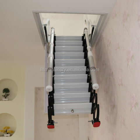 Standard steel retractable automatic telescopic attic ladders/remote ...