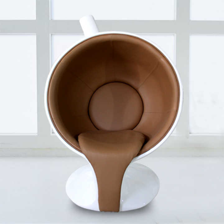 Y076 FRP Fiberglass Coffee Cup Shaped Chair - Modern & Durable