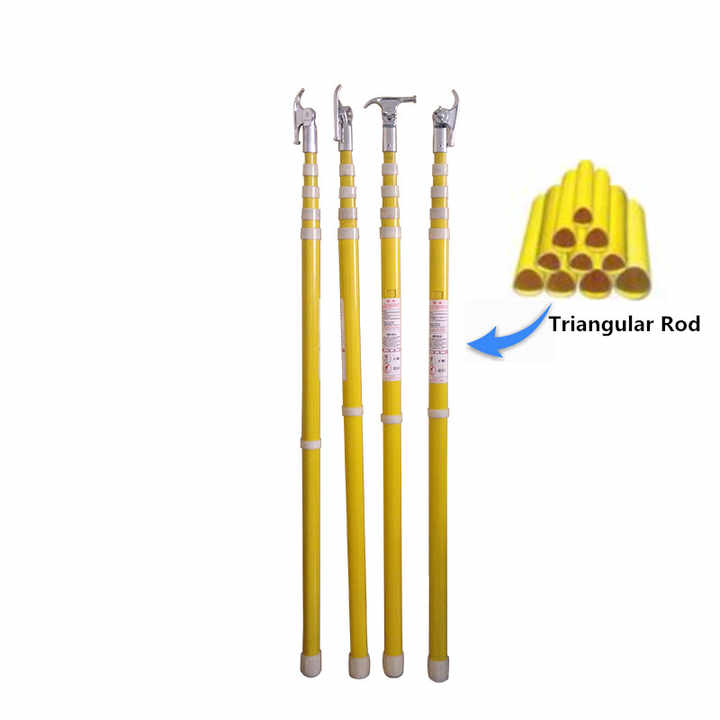 Jiatai Telescopic Fiberglass Electrical Hot Stick - 3m-12m