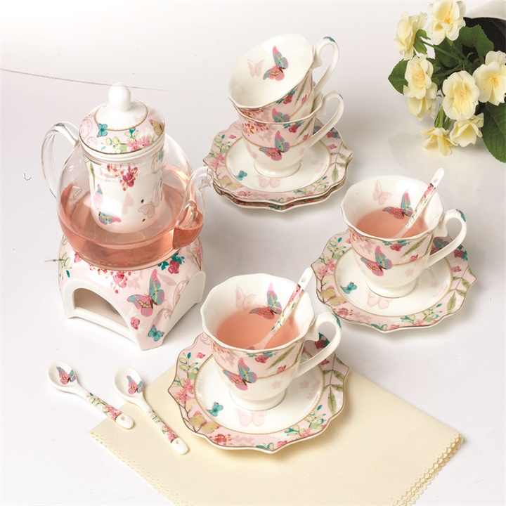 Modern Luxury Coffee & Tea Set with Glass Teapot