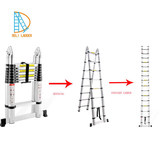 Lidl Super Aluminium Telescopic Double a-Frame Safety Ladder