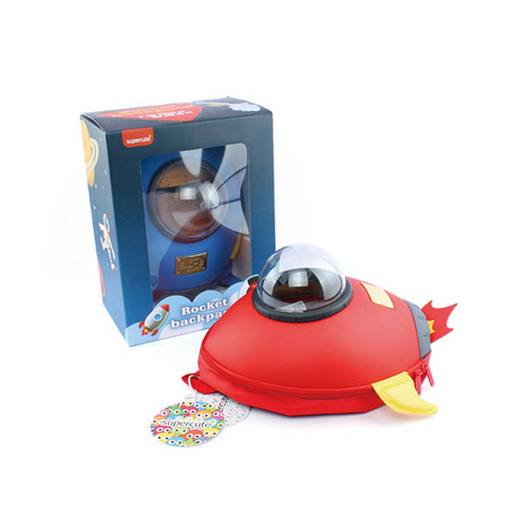 2022 Supercute Kids Backpack - 3D Rocket Cartoon Design